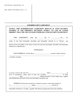 70+ Free Editable Subordination Agreement Templates in MS Word [DOC ...