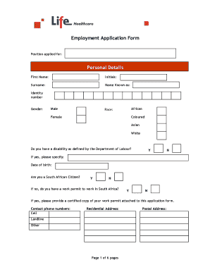 Application Form Pdf | pdfFiller