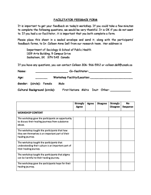 18 Printable workshop feedback form for students Templates - Fillable ...