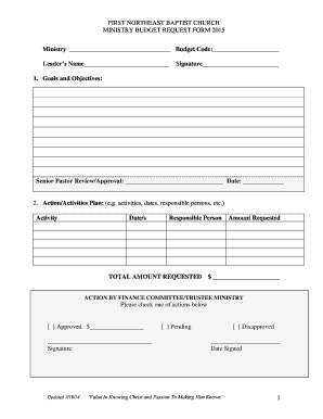 Budget Request Form Templates | pdfFiller