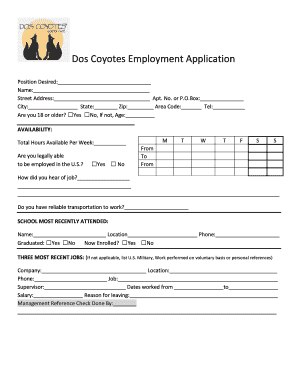 free job application form Templates - Fillable & Printable Samples for ...