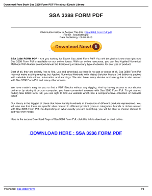 18 Printable ssa 3288 Forms and Templates - Fillable Samples in PDF ...
