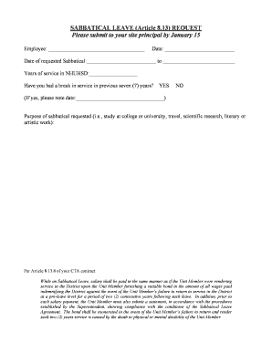 Sabbatical Leave Request Form Templates - Page 2 | pdfFiller