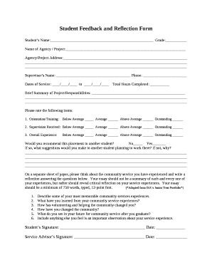 Simple Student Feedback Form | pdfFiller