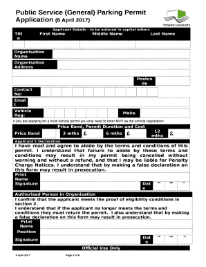 Free Printable Parking Permit Template - Page 2 | pdfFiller
