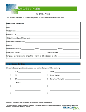 Child Profile In Education - Page 2 | pdfFiller