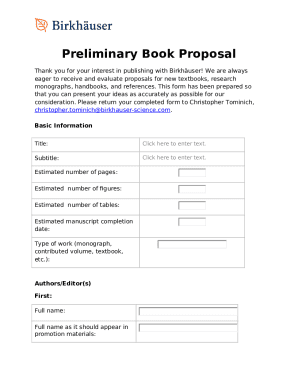 20 Printable Book Proposal Template Forms - Fillable Samples in PDF ...