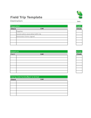 1 Field Trip Template Form | pdfFiller