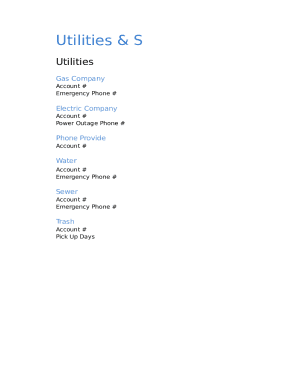 1 Utilities & Services Contact Memo Form | pdfFiller