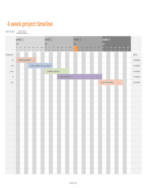 1 Excel Four Week Timeline Form | pdfFiller