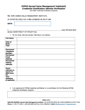 Identity Verification Form Pdf | pdfFiller