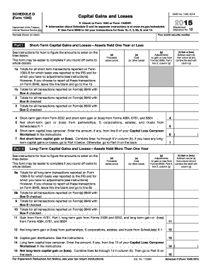 Schedule D (1040 Form) Templates - Fillable & Printable Samples for PDF ...